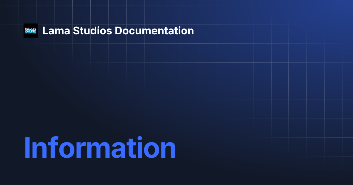 Information | Lama Studios Documentation