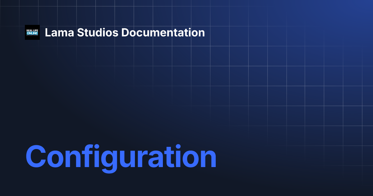 Configuration | Lama Studios Documentation